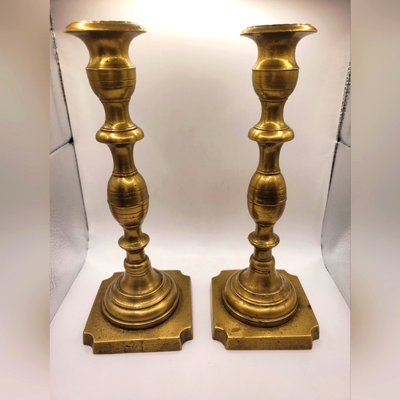 Accents | Vintage Pair Solid Heavy Brass Candlesticks | Poshmark